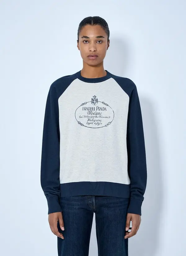 Prada Cotton Crew-neck Sweatshirt - Blue