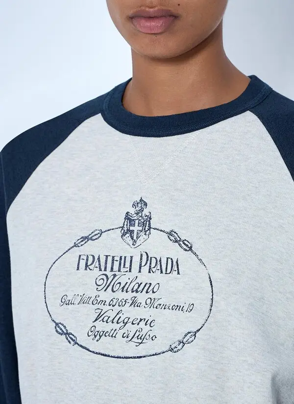 Prada Cotton Crew-neck Sweatshirt - Blue