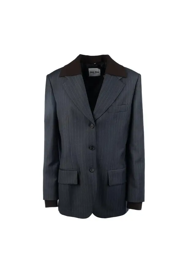 Miu Miu Pinstripe Blazer - Multicolor