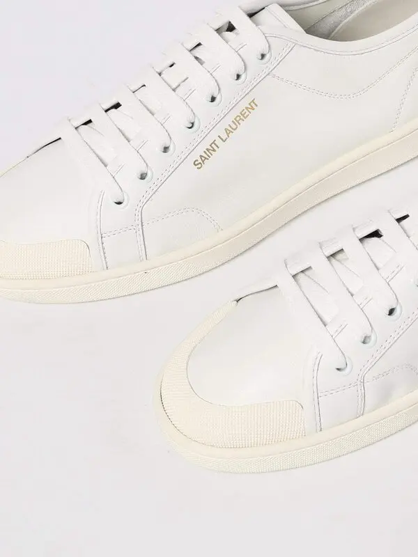 Saint Laurent Leather Sneakers - White
