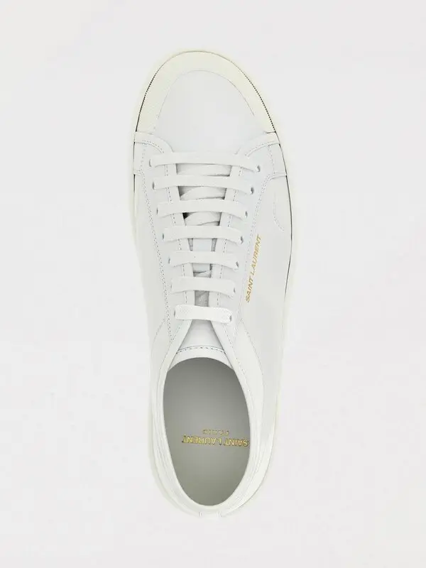 Saint Laurent Leather Sneakers - White