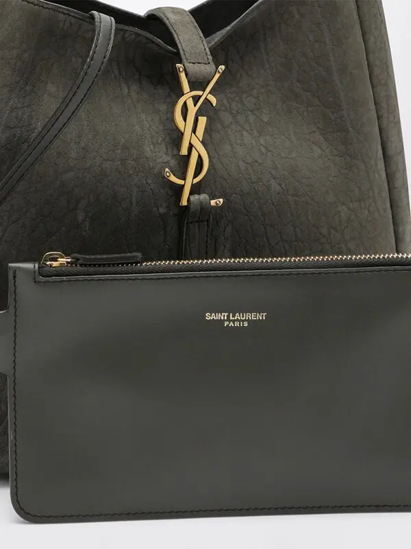 Saint Laurent Le 5 À 7 Hammered Leather Shoulder Bag With Monogram