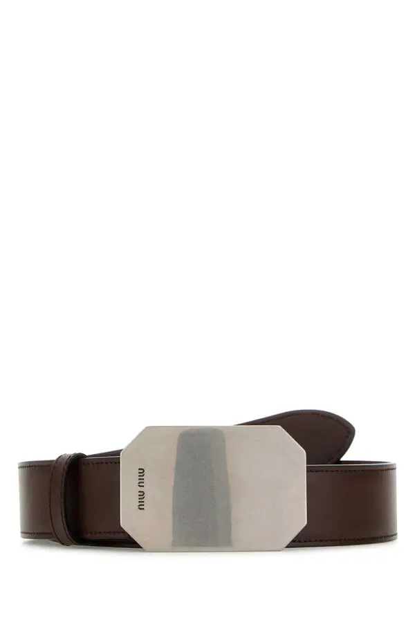 Miu Miu Chocolate Leather Belt