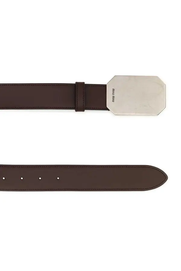 Miu Miu Chocolate Leather Belt