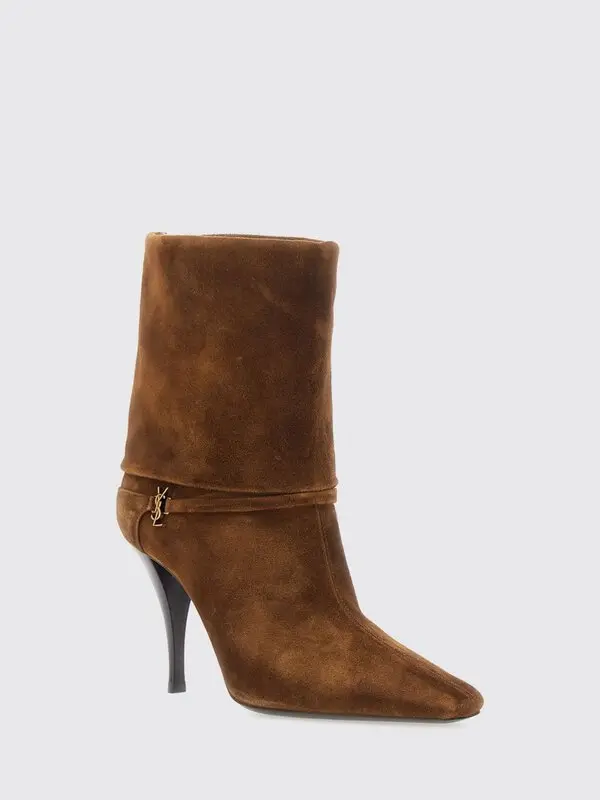Saint Laurent Suede Ankle Boot - Brown