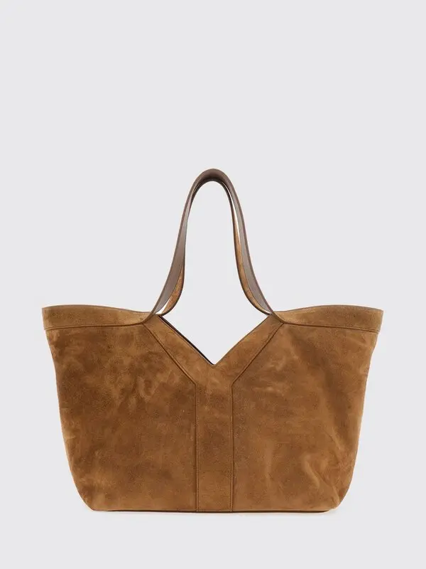 Saint Laurent Y Shoulder Bag In Suede Calfskin Leather - Brown