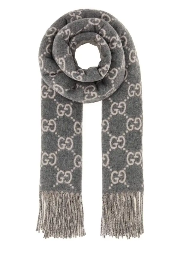 Gucci Embroidered Cashmere Reversible Scarf