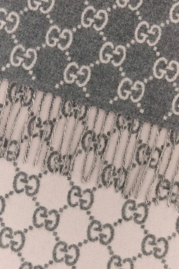 Gucci Embroidered Cashmere Reversible Scarf