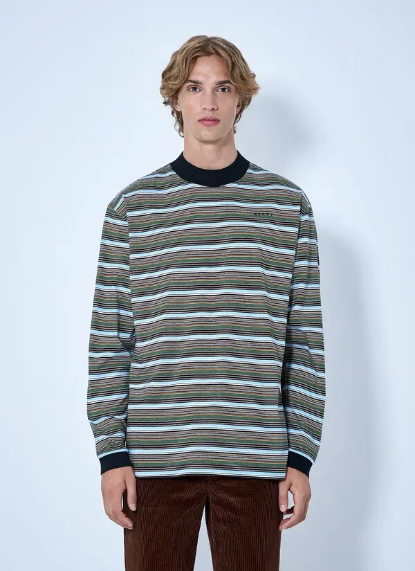 Marni Striped Long Sleeve T-shirt - Blue