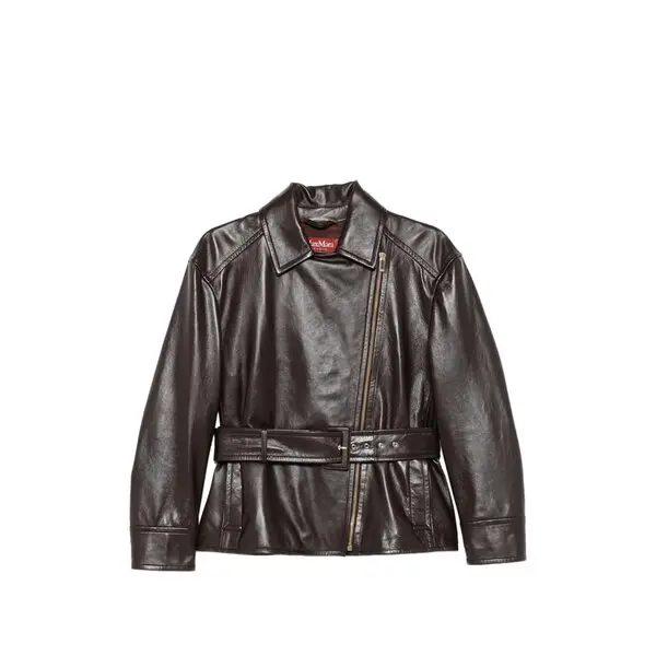 Max Mara Jackets Leather Jackets - Brown