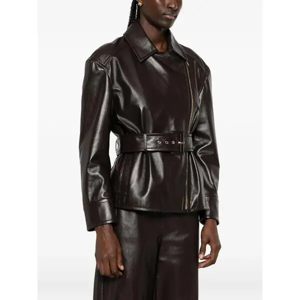 Max Mara Jackets Leather Jackets - Brown