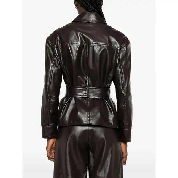 Max Mara Jackets Leather Jackets - Brown