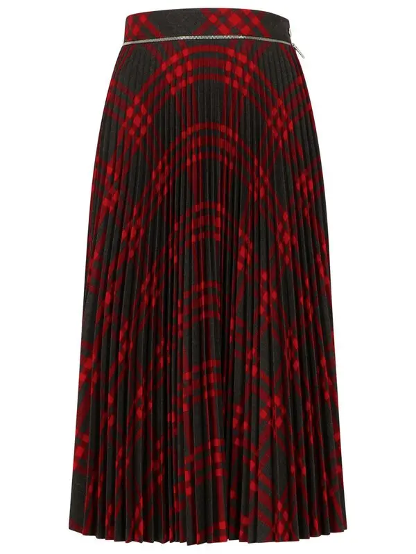Burberry Check' Long Wool Blend Skirt - Multicolor