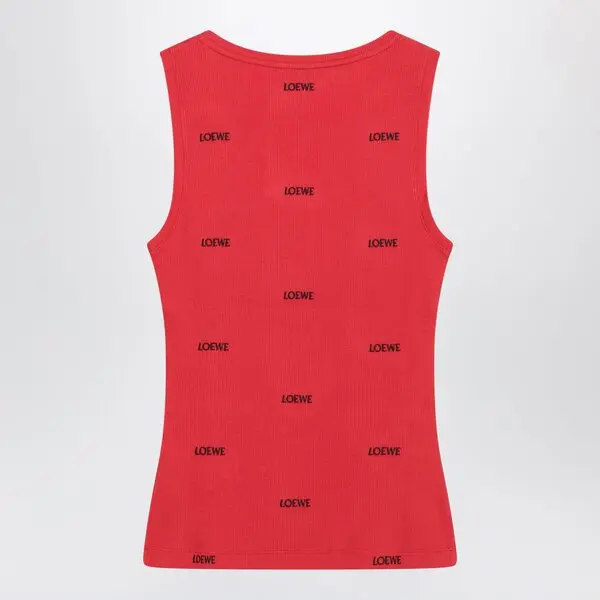 Loewe Ribbed Cotton Tank Top With Logo Embroidery
