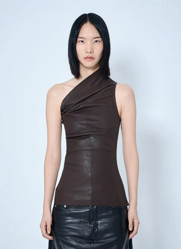 Rick Owens Athena One-shoulder Tank Top - Brown