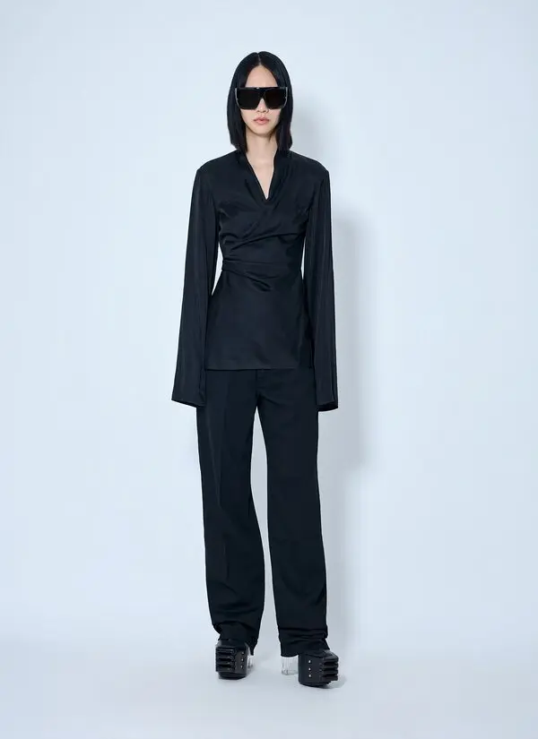 Rick Owens Laura Satin Wrap Top