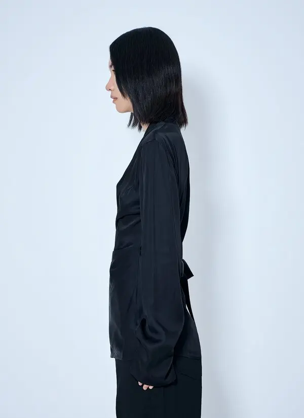 Rick Owens Laura Satin Wrap Top
