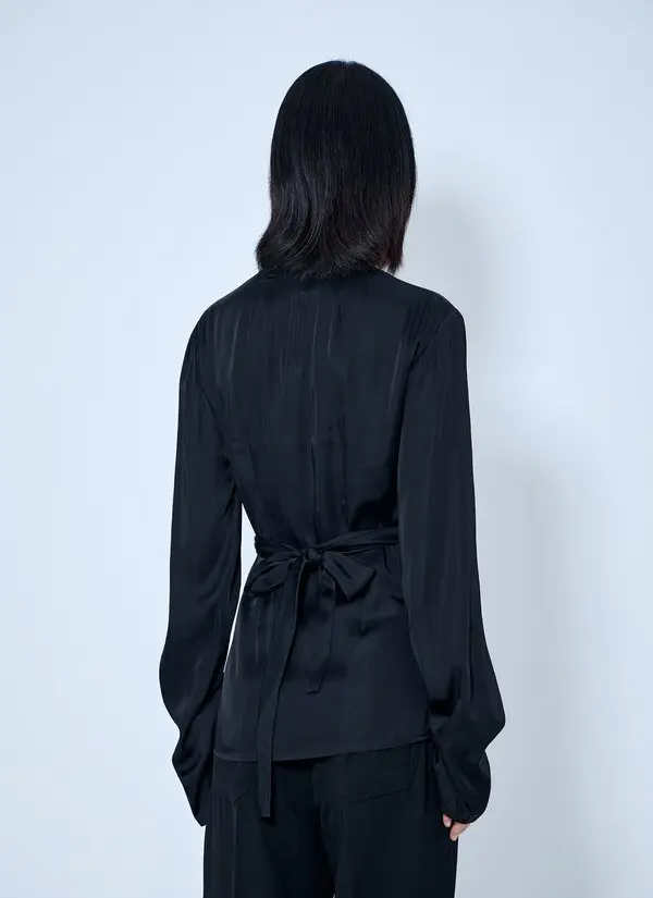 Rick Owens Laura Satin Wrap Top