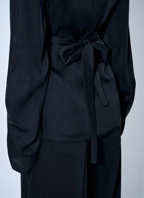 Rick Owens Laura Satin Wrap Top