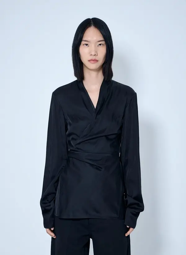 Rick Owens Laura Satin Wrap Top