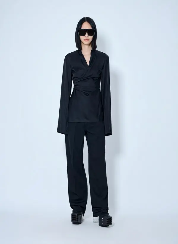 Rick Owens Laura Satin Wrap Top