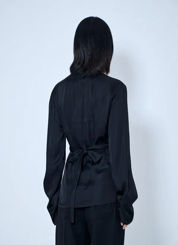 Rick Owens Laura Satin Wrap Top
