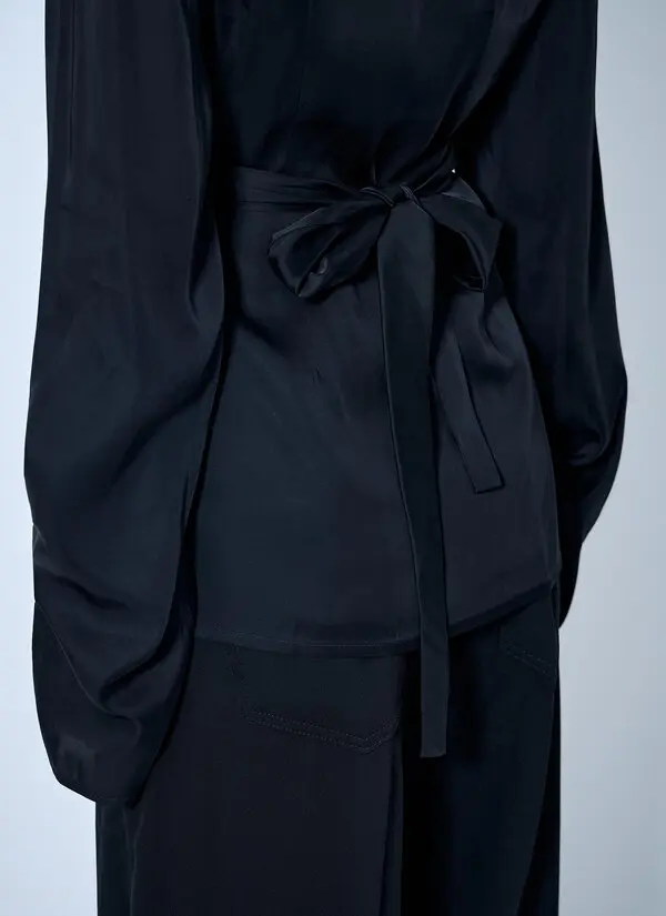 Rick Owens Laura Satin Wrap Top
