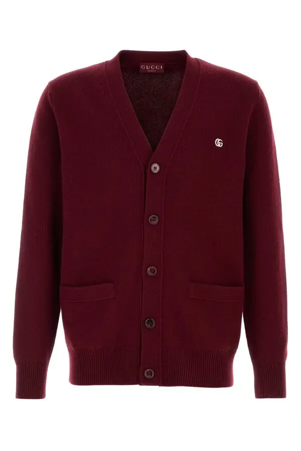 Gucci Burgundy Wool Blend Cardigan