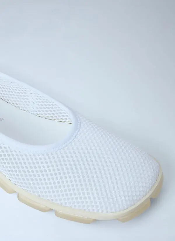 Miu Miu Mesh Slip-on Flats - White
