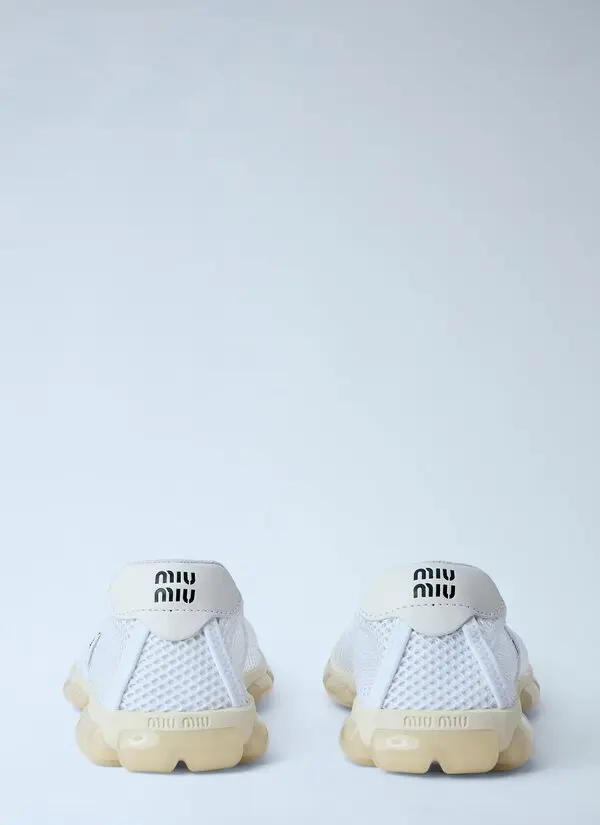 Miu Miu Mesh Slip-on Flats - White