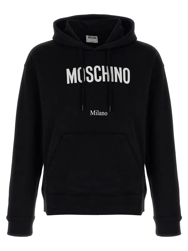 Moschino Print Hoodie - Black