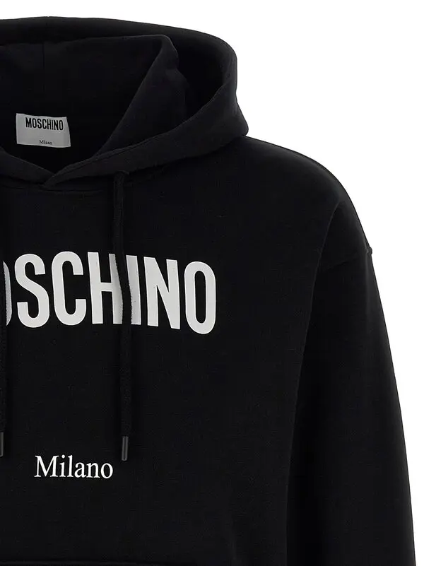 Moschino Print Hoodie - Black