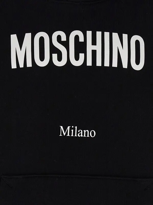 Moschino Print Hoodie - Black