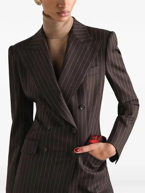 Dolce & Gabbana Double-breasted Pinstripe Wool Turlingon Blazer - Multicolor