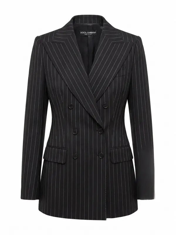 Dolce & Gabbana Double-breasted Turlington Pinstripe Blazer - Multicolor