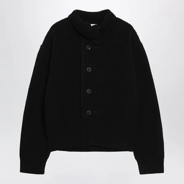 Dries Van Noten Waffle-knit Wool Cardigan - Black