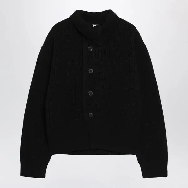 Dries Van Noten Waffle-knit Wool Cardigan - Black