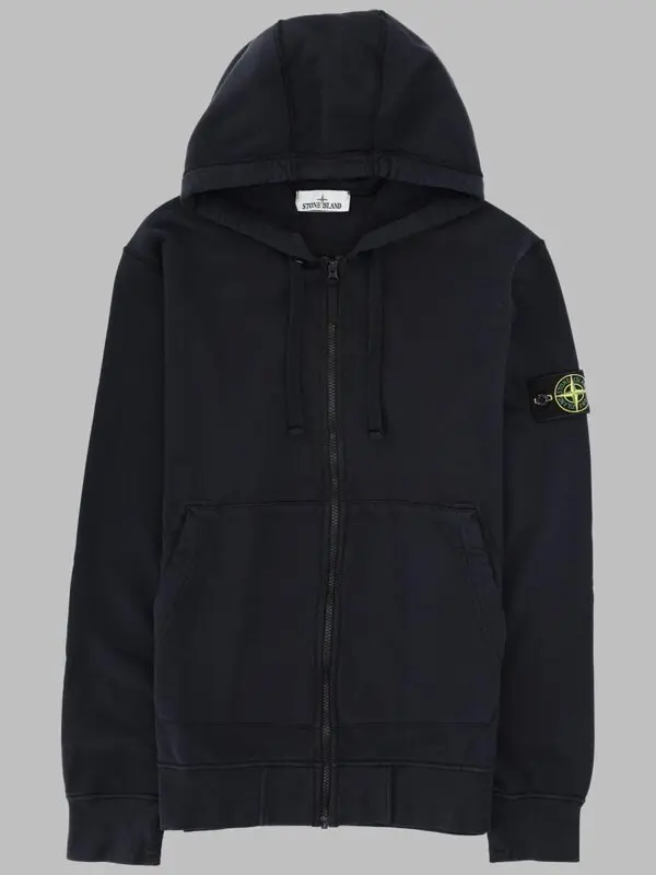 Stone Island Felpa Con Cappuccio - Blue