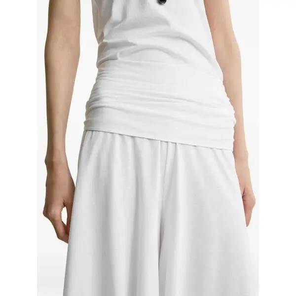TOTEME Knee-length Wrap-around Pleated Shorts - White