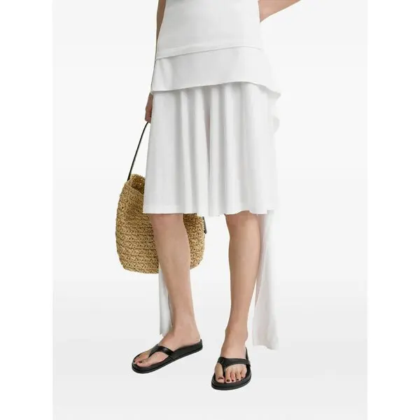TOTEME Knee-length Wrap-around Pleated Shorts - White