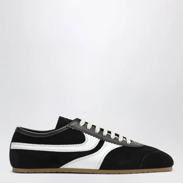 Dries Van Noten Schwarzer Und Weiãÿer Sneaker Aus Leder Und Wildleder - Black