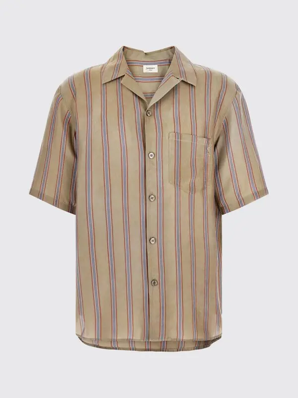 Saint Laurent Pinstriped Silk Twill Shirt