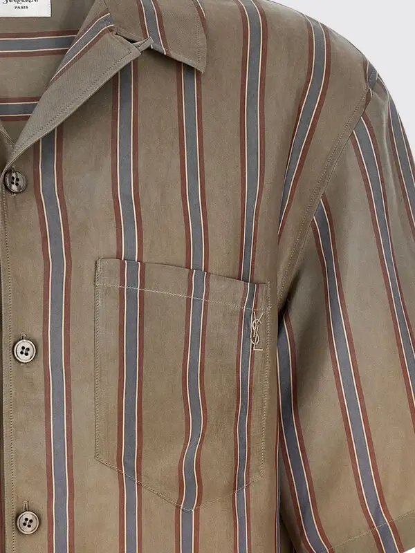 Saint Laurent Pinstriped Silk Twill Shirt