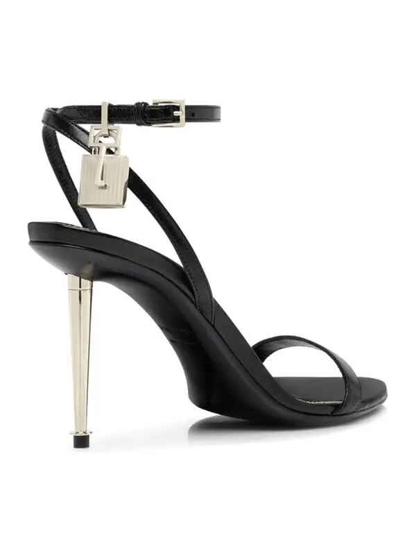 TOM FORD Pointed-toe Sandal With Padlock In Polished Leather