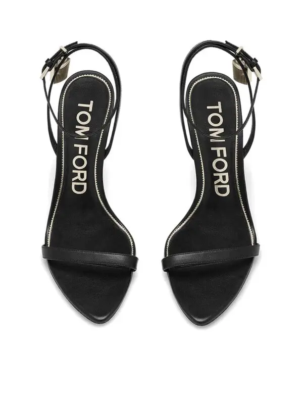 TOM FORD Pointed-toe Sandal With Padlock In Polished Leather