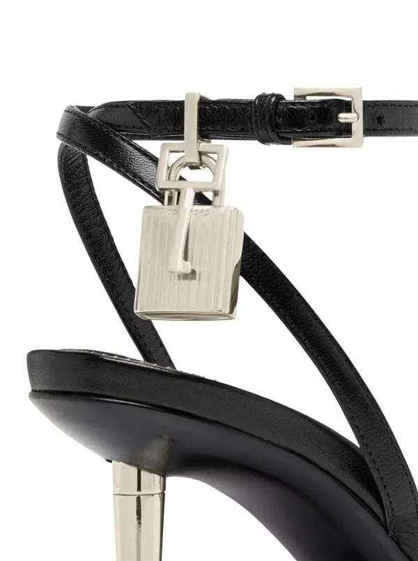 TOM FORD Pointed-toe Sandal With Padlock In Polished Leather