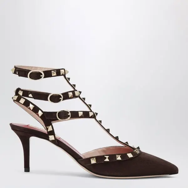 Valentino Garavani Suede Rockstud Pumps - Brown