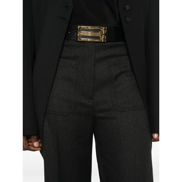 Victoria Beckham Grey Trousers Straight Trousers