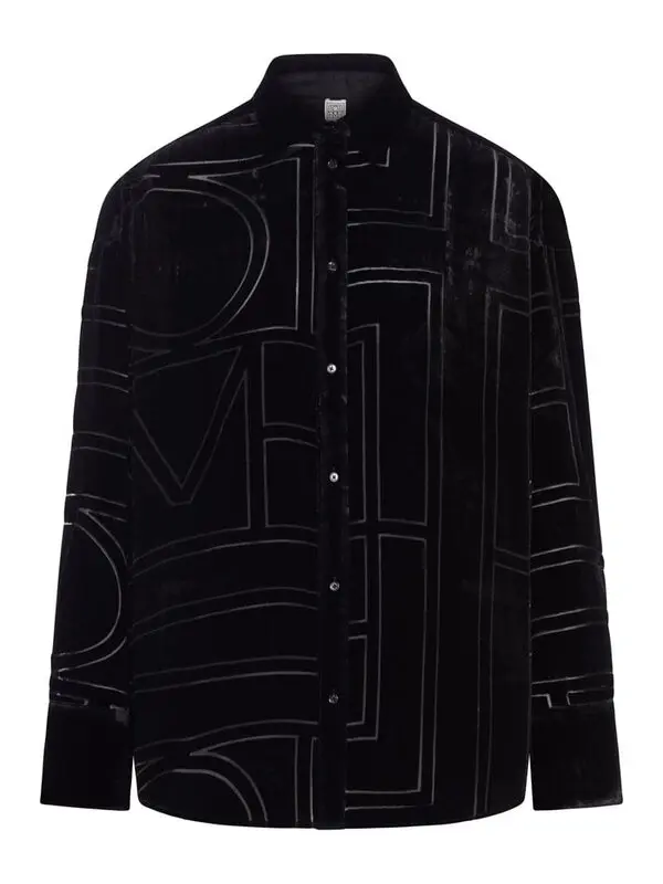TOTEME Oversized Devoré Shirt - Black