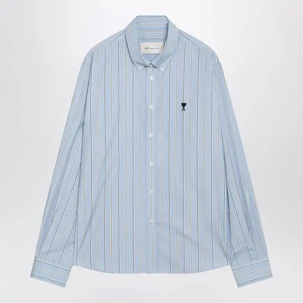 AMI Paris Light Striped De Coeur Shirt